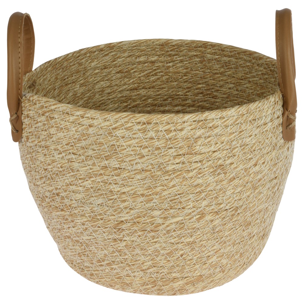 Basket, L, with handles, polyurethane, brown, 32x32xH24 cm