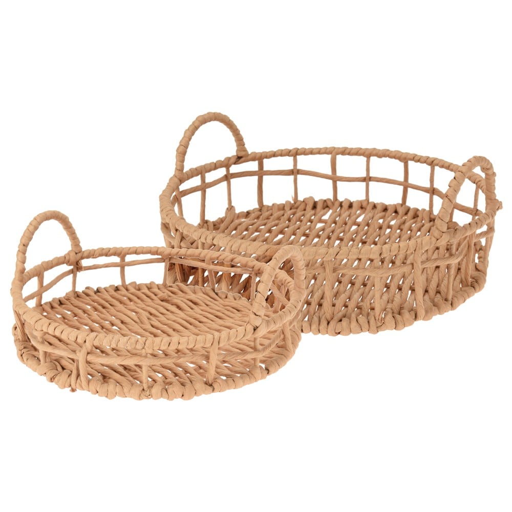 Decorative tray, paper, natural, 2 pieces | Megatek