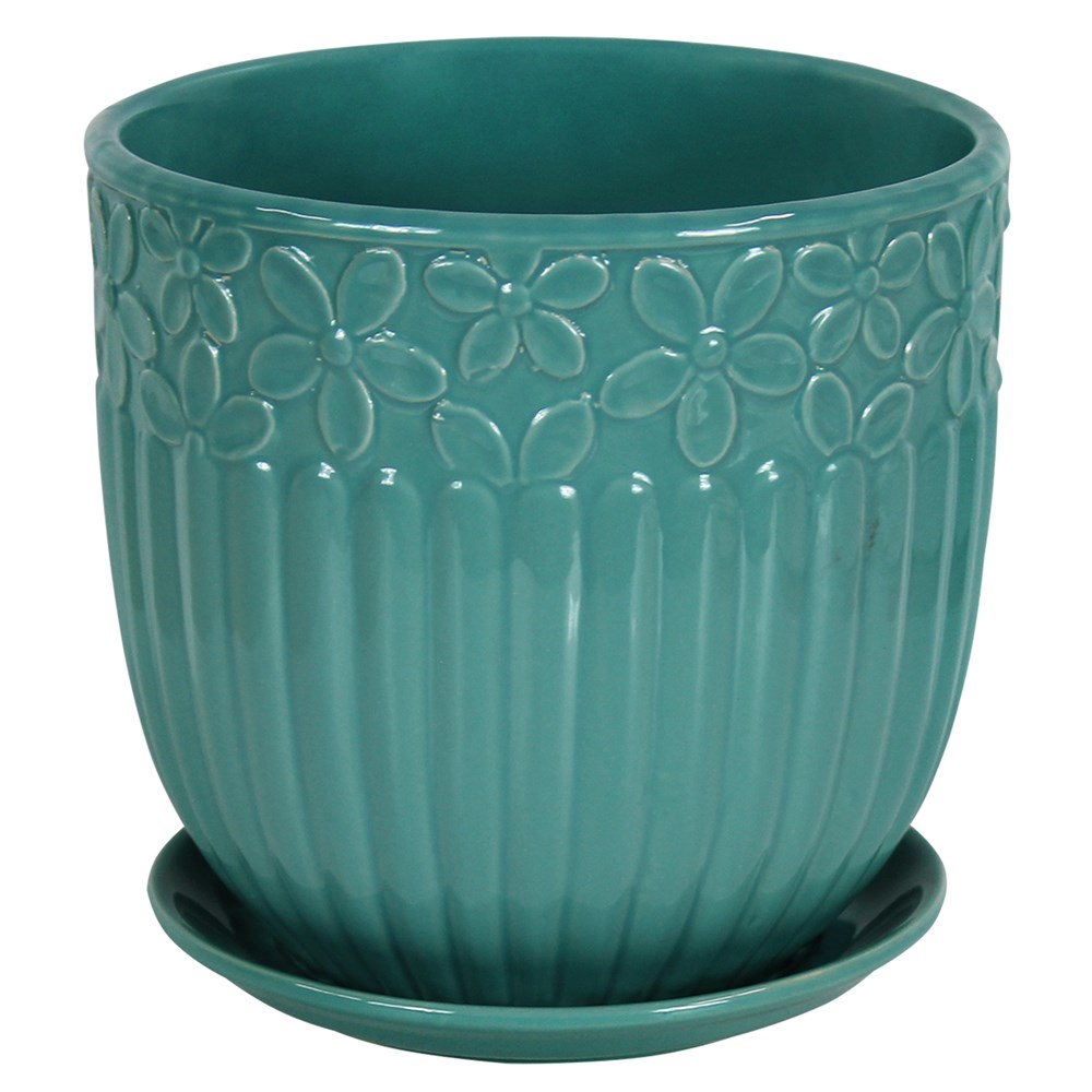 Round flower pot, ceramic, ment, Ø18 xH18 cm | Megatek