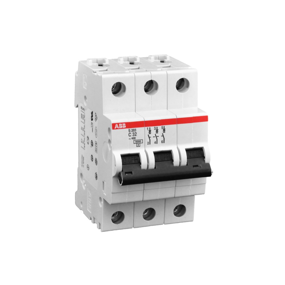 Mini circuit breaker ABB 6kA 3P-32A / Class C | Megatek