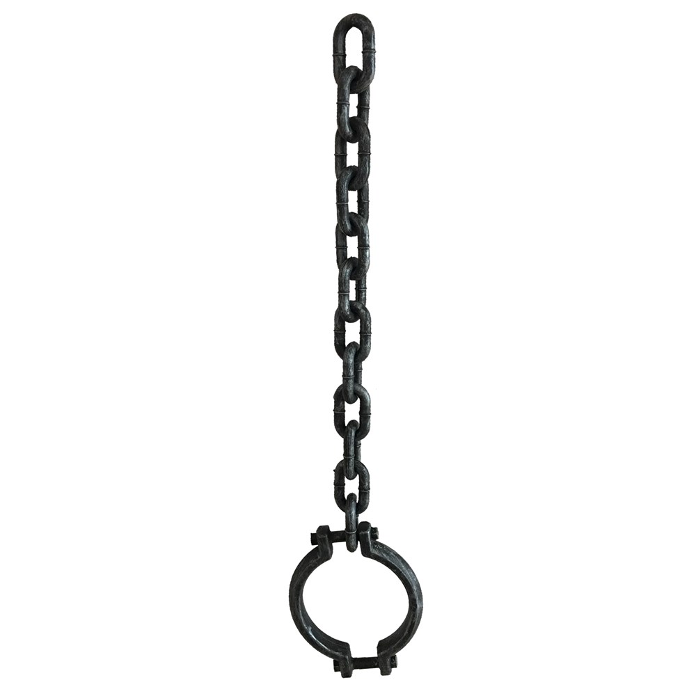 Plastic shackle with Skull, plastic, 120x26x5 cm, grey | Meg