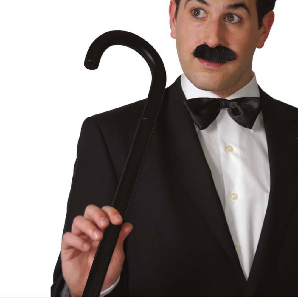 Charlot walking cane, Charlie Chaplin, PVC, 80 cm, black, 1