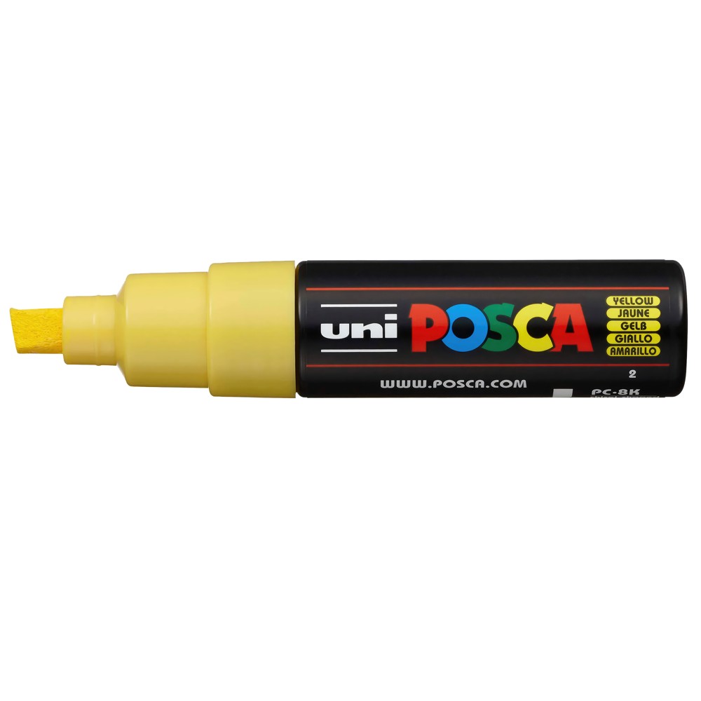 Water-based marker, UNI POSCA, PC-8K, Yellow, 1 piece | Mega