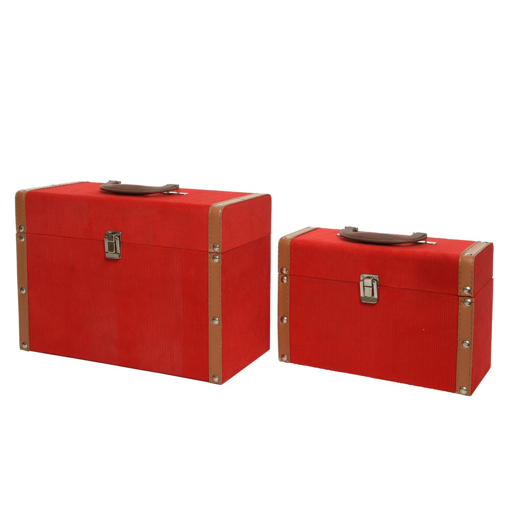 Decorative box (pk2), plastic, red, assorted | Megatek