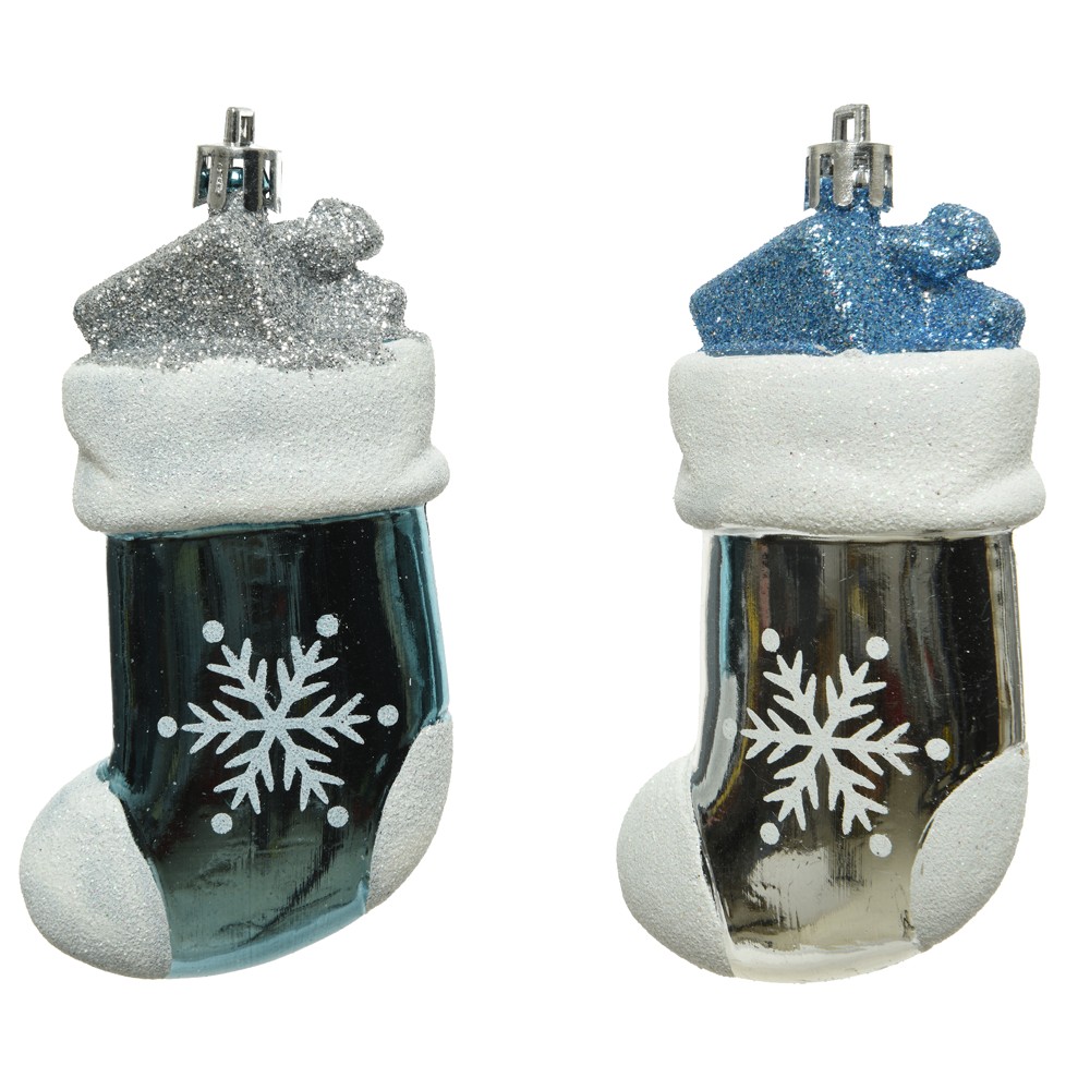 Decorative hanging socks, plastic, different colors, 8x10 cm