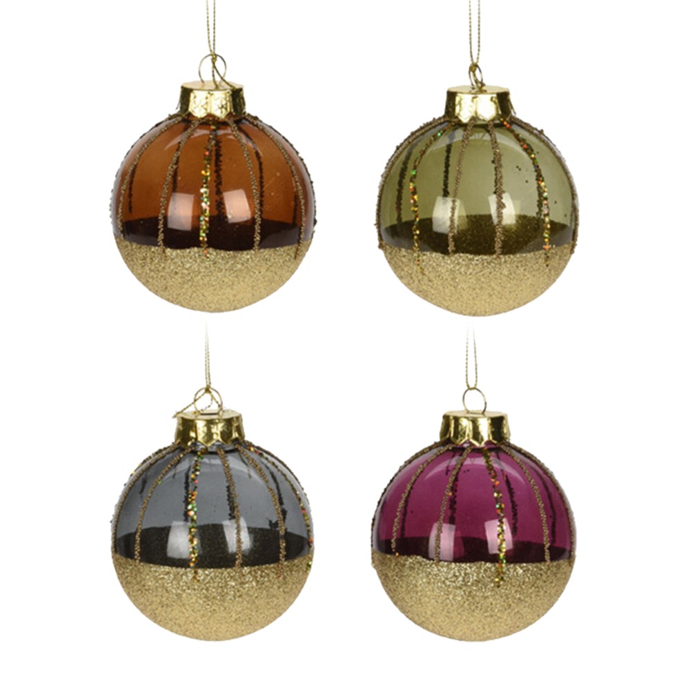 Decorative sphere, plastic, brown, Dia.8 cm | Megatek