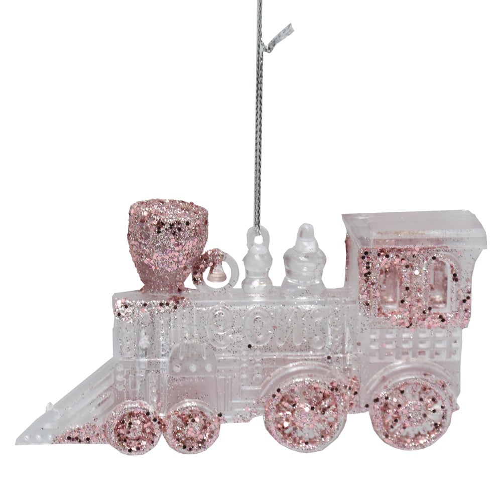 Hanging decorative train, acrylic, different colors, 10 cm