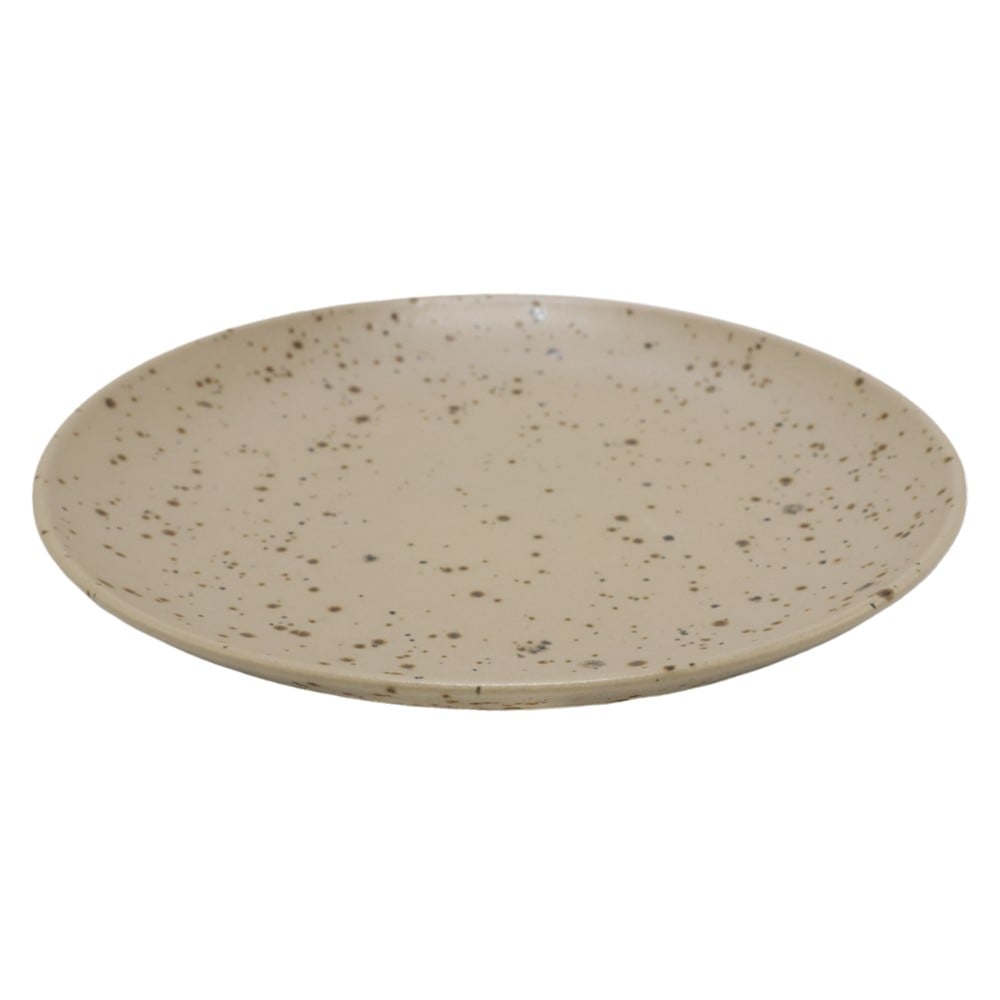 Decorative serving plate, ceramic, beige, Dia.27 cm | Megate