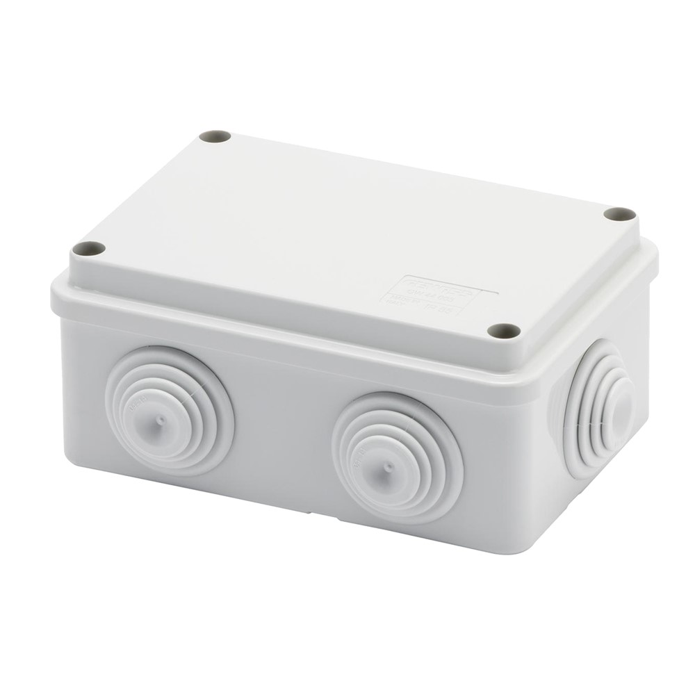 Electrical distribution box, IP55,120x80x50, plastic materia