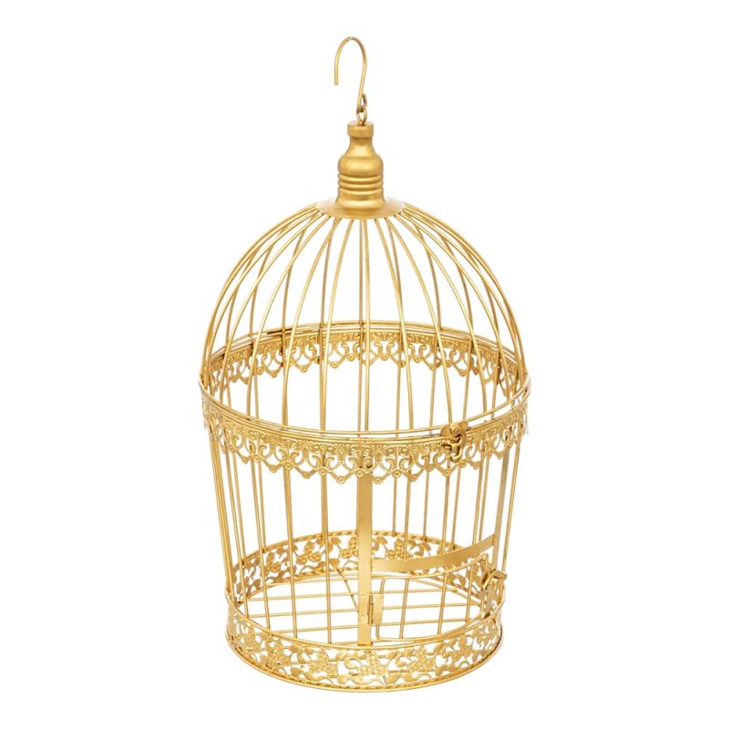 Decorative cages, Cory, M, metal, golden, Ø25xH42.5 cm | Meg
