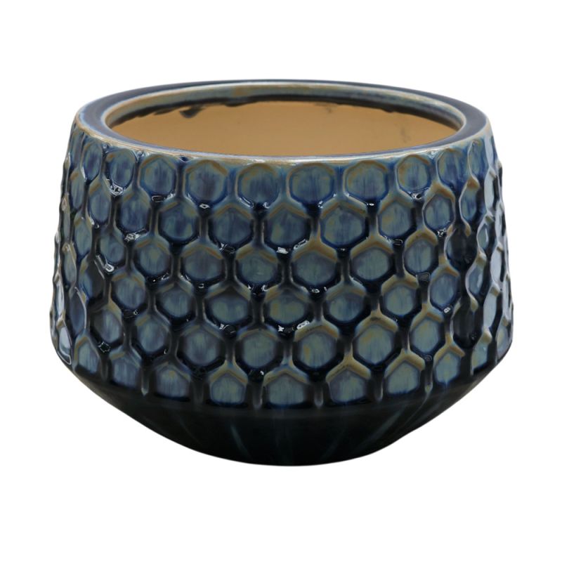 Flower pot, M, ceramic, blue, Ø25xH18 cm | Megatek