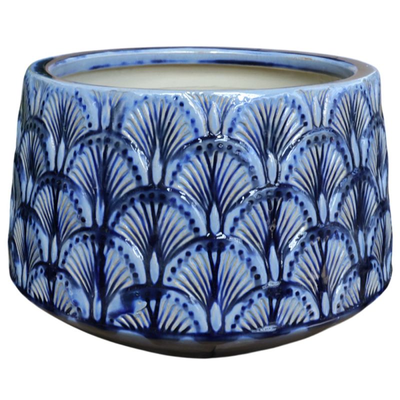 Flower pot, L, ceramic, blue, Ø36xH25 cm | Megatek