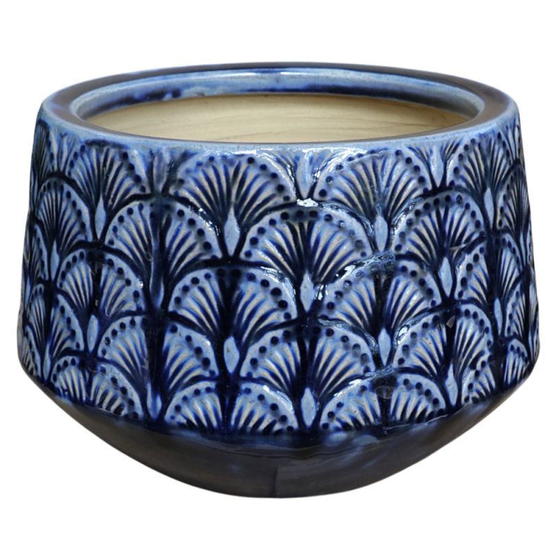 Flower pot, M, ceramic, blue, Ø25xH18 cm | Megatek
