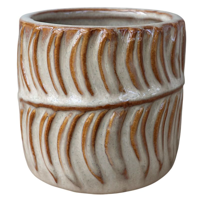 Flower pot, cermaic, beige | Megatek