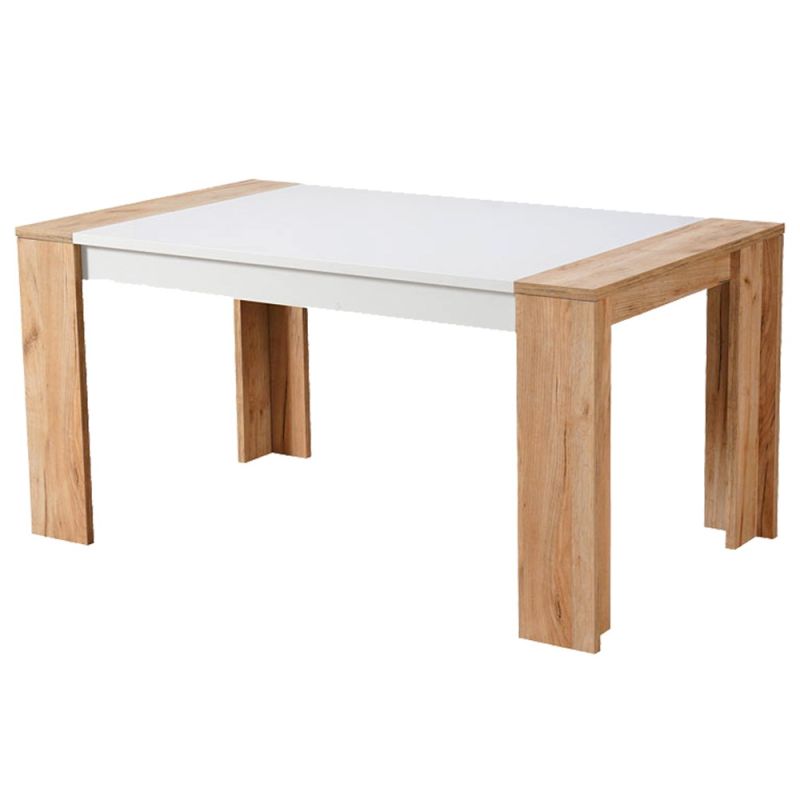 Dining table, CREMONA, melamine, gold oak/white, 154x90.5xH7