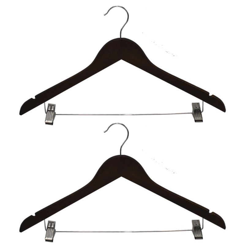 Varëse rrobash kremastar, set 2 copë, MEGATEK, druri, arrë,