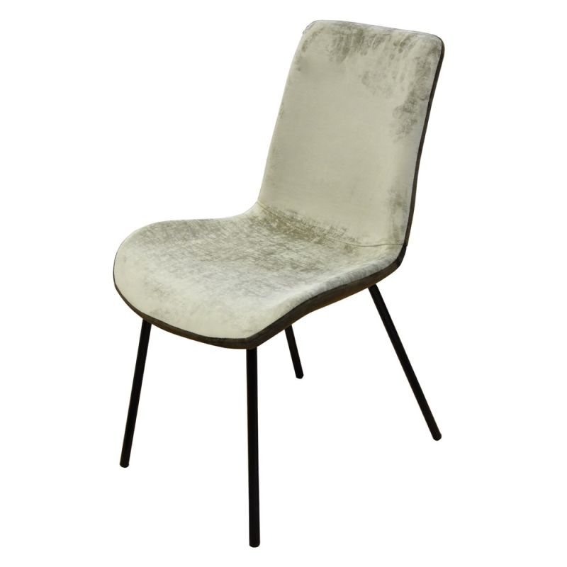 Dining chair, metallic structure (black color), fabric seat