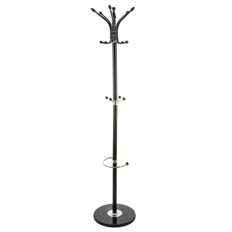 Varëse rrobash dhe mbajtëse cadrash, metal/plastik, e zezë,