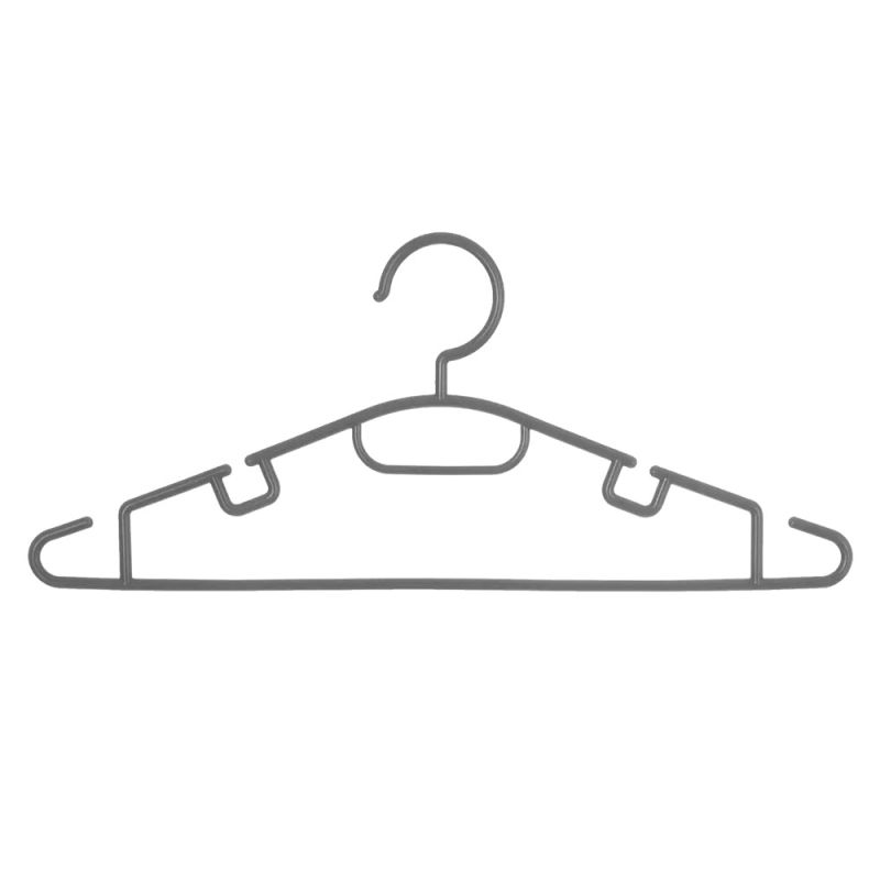 Varëse rrobash kremastar, set 10 copë, plastike, gri, 40x0.8