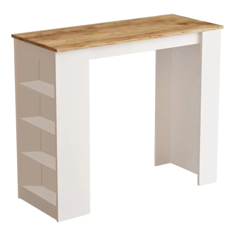 Tavolinë bari, Robin, melaminë, kafe/e bardhë, 120x51.6x101.