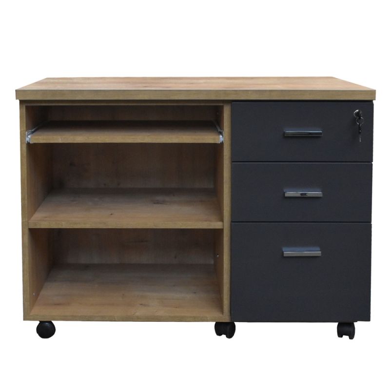 Office desk drawer, Motto, melamine, anthracite/oak, 100x50x