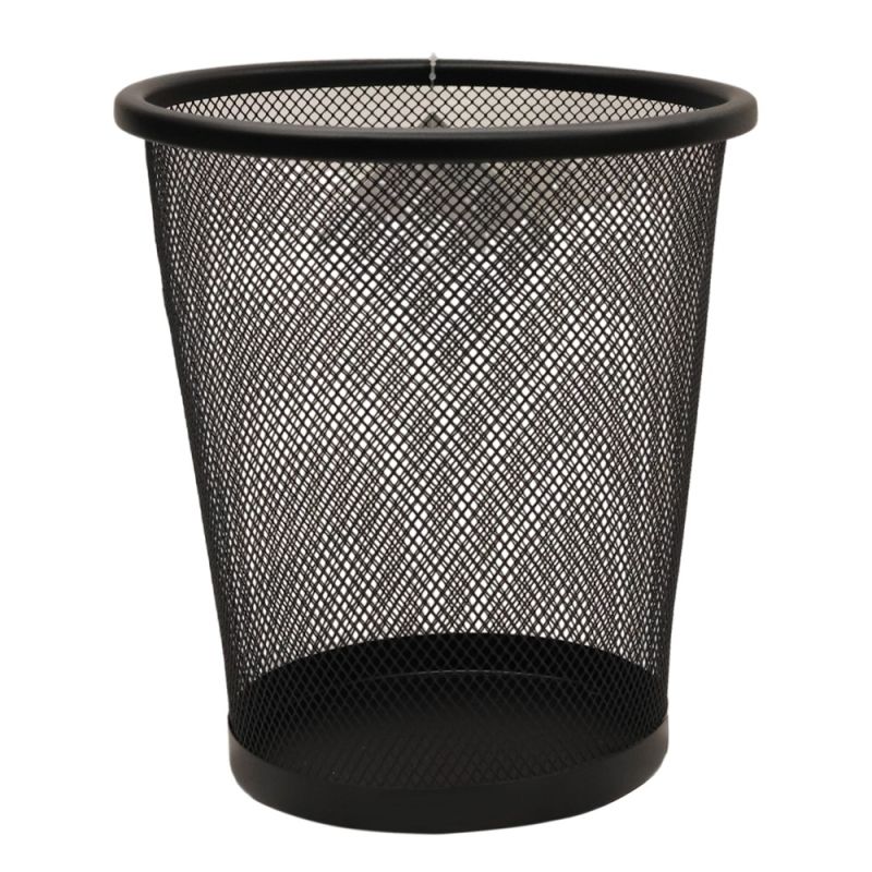Metal basket, round mesh, black, 15x20.5xH22.8 cm | Megatek