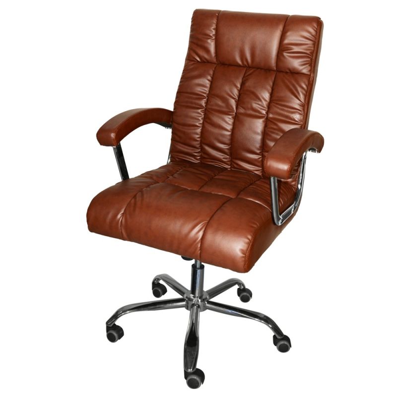 Karrige zyre me rrota, me krahë, strukturë e kromuar, tapice