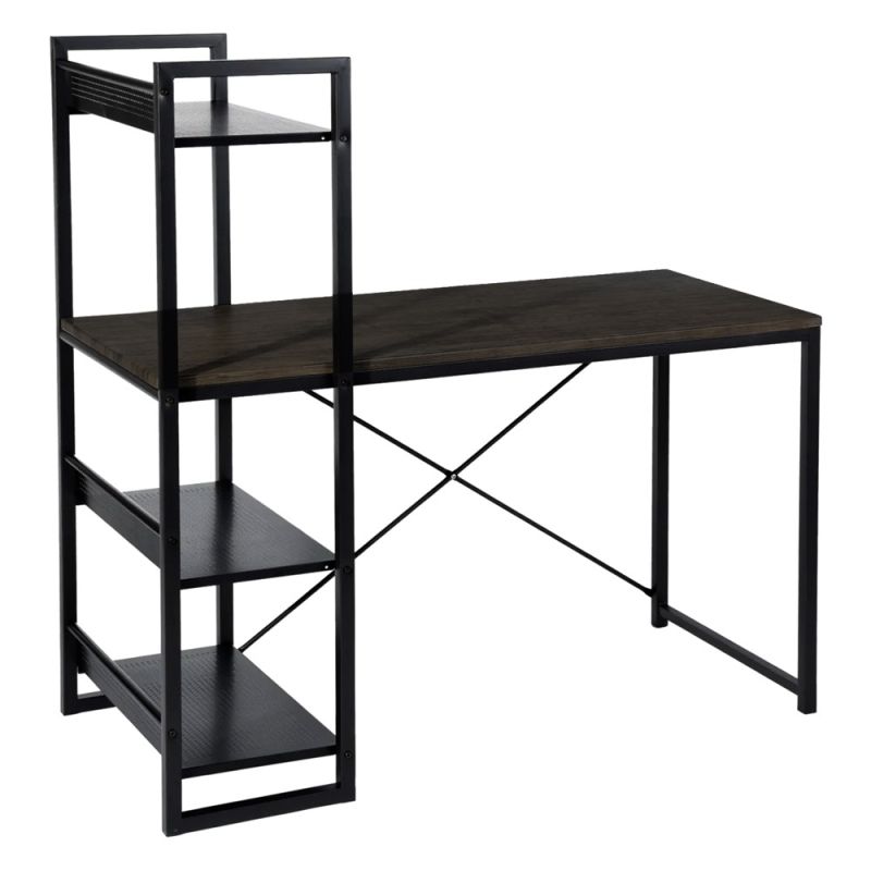 Tavolinë studimi dhe raft, Alaska, mdf/metal | Megatek