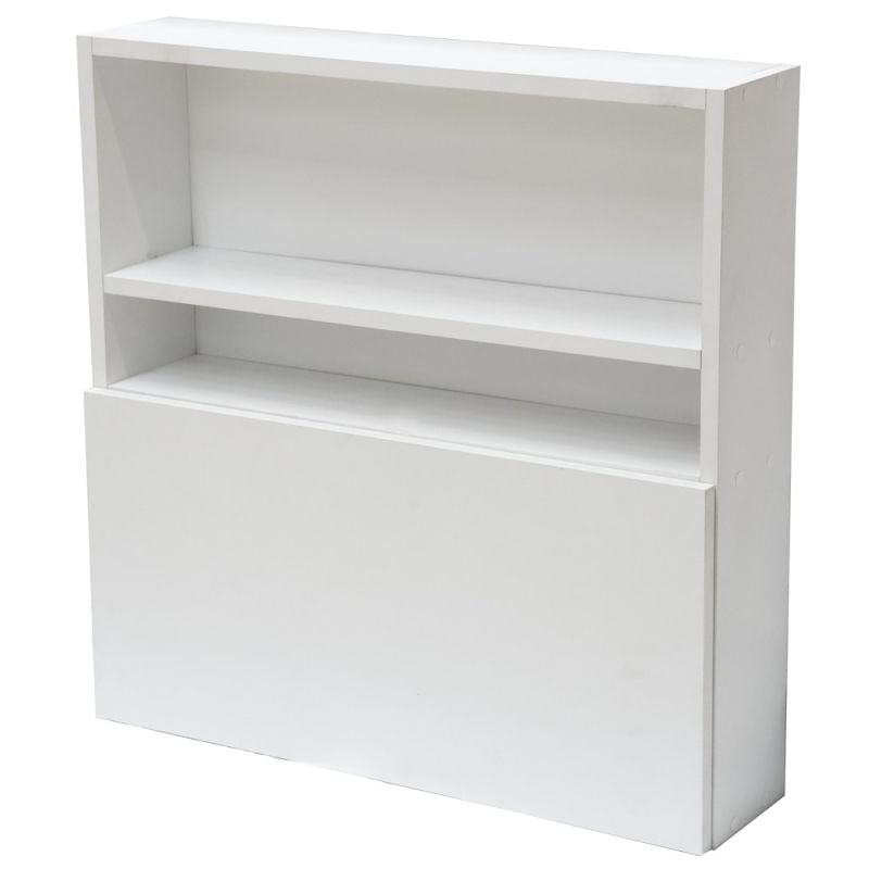 Wall study table with folding books, melamine, white, 70x15x
