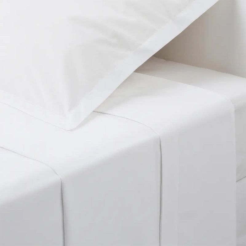 Straight single bed linen, cotton, white, 180x290 cm | Megat