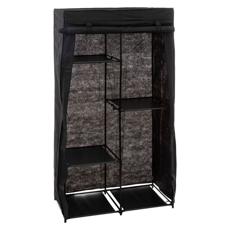 Wardrobe, Modular, textile/metal, black, 88x46xH169 cm | Meg