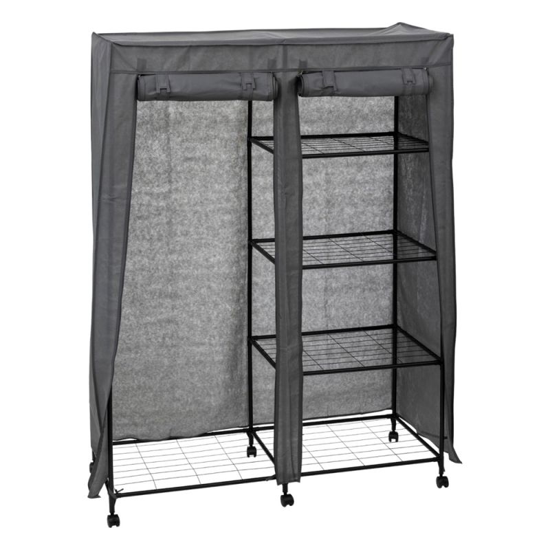 Dollap rrobash, tekstil/metalike, gri, 118x48.5xH168 cm | Me