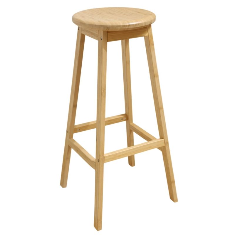 Bar chair, Fejan, bamboo, natural, Ø39.5xH80 cm | Megatek