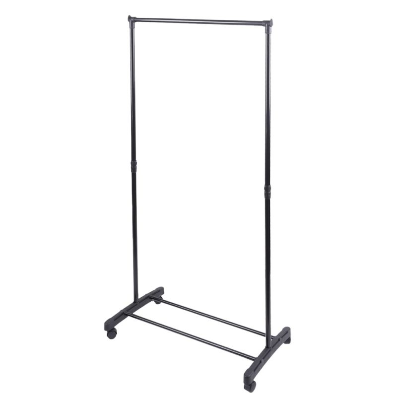 Varëse rrobash, me rrota, metal/ plastik, e zezë, 74.5x41.5x