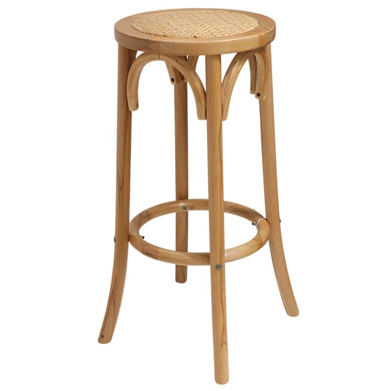 Stol bari, dru ahu, ulëse ratani, natyrale, 36x36x71cm | Meg