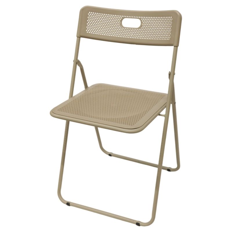 Folding chair, metal structure, polypropylene seat, beige, 4