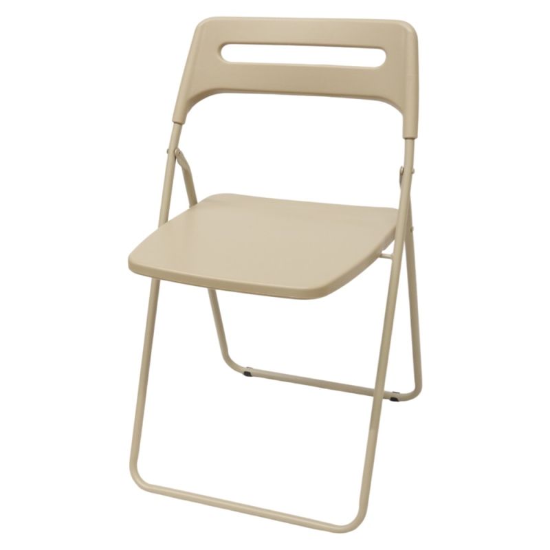 Folding chair, metal structure, polypropylene seat, beige, 4
