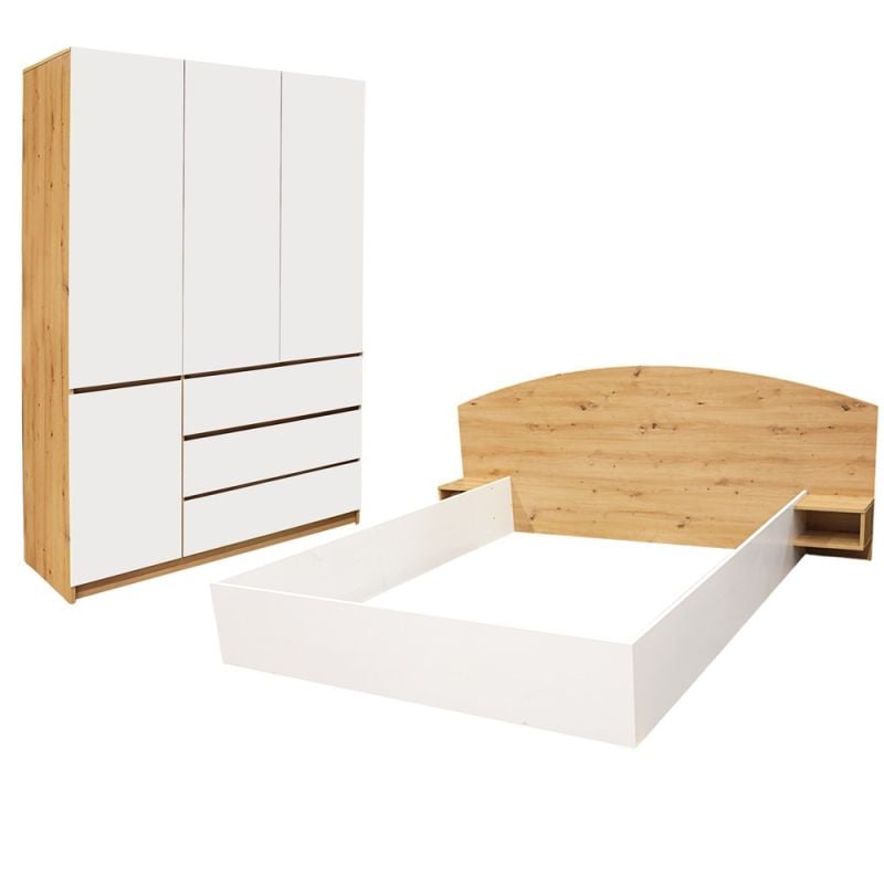 Bedroom, Lea, melamine, white/artisan, 120x52xH197 cm; 223.4