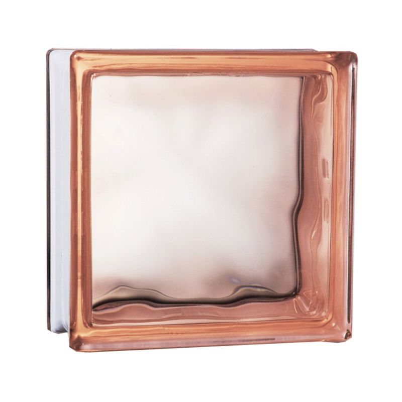 Cloudy Pink glass block 19x19x8cm | Megatek