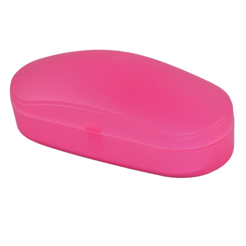 Glass case, plastic, pink, 15x4xH6 cm | Megatek