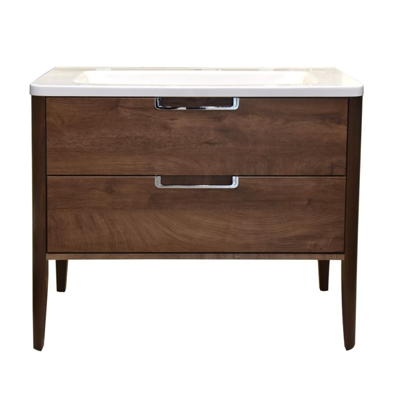 Floor standing cabinet, plastified MDF, brown,100x48xH85 cm