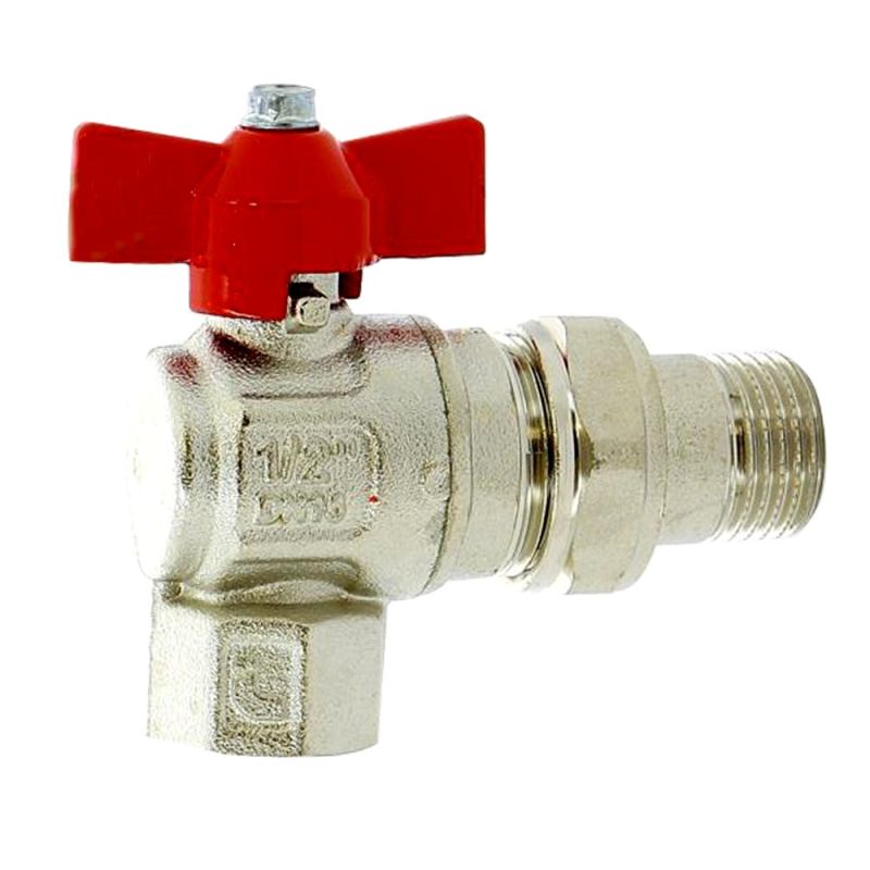 Valve with connector angular, Brass, 1/2'' | Megatek