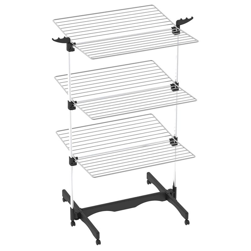 Colmbo portable clothes rack, 3 levels, on wheels, alloy/ste