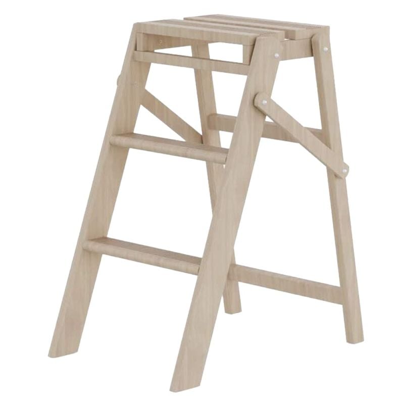 Stol I palosshëm, me 3 nivele, dru ahu, dru natyral, 37x38xH