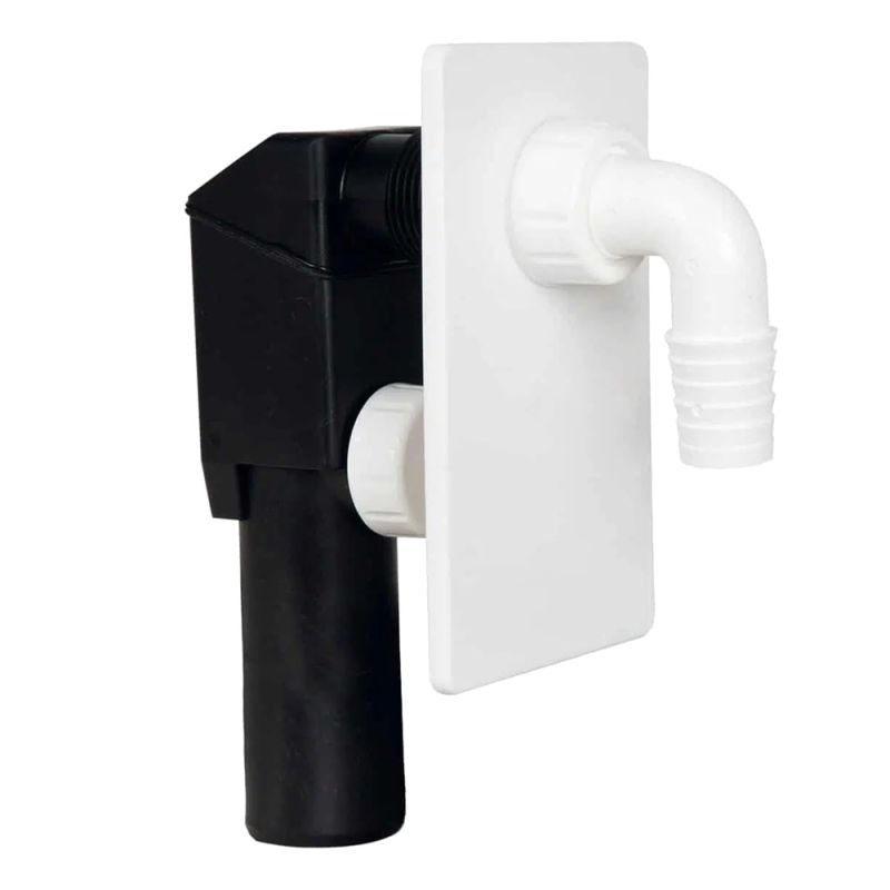 Washing machine siphon with rosette, polypropylene, white, ø