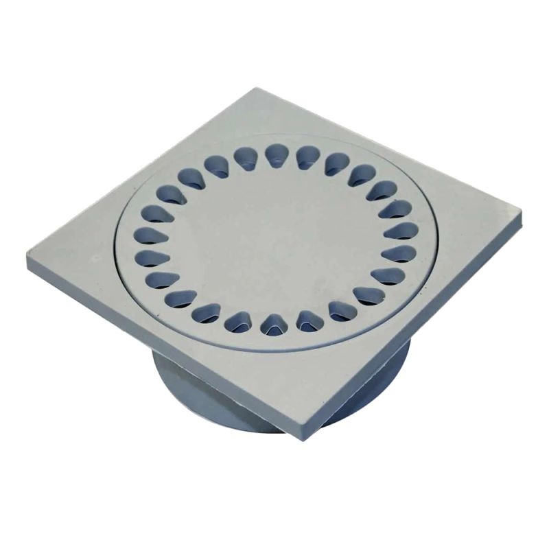 Waste trap for flor, vertical, plastic, gray, 20x20 ø80 | Me
