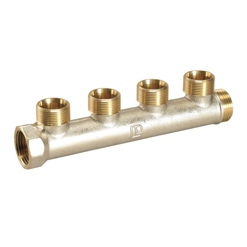Brass Manifold, Linear, 4 Outlets, 1''x1/2'' | Megatek