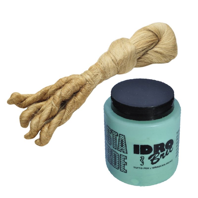 Natural flax thread set + filet paste, brown, 150gr | Megate