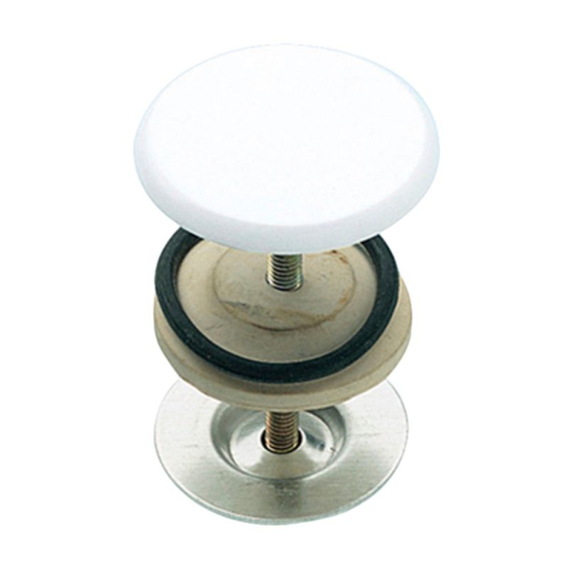 Sink stopper, threaded, chrome, white, 50 mm | Megatek