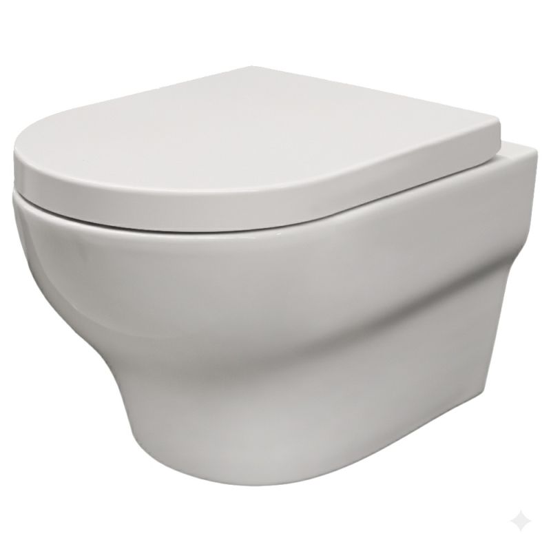 Hanging toilet, NeoAqua, wall mounted, with lid, porcelain,